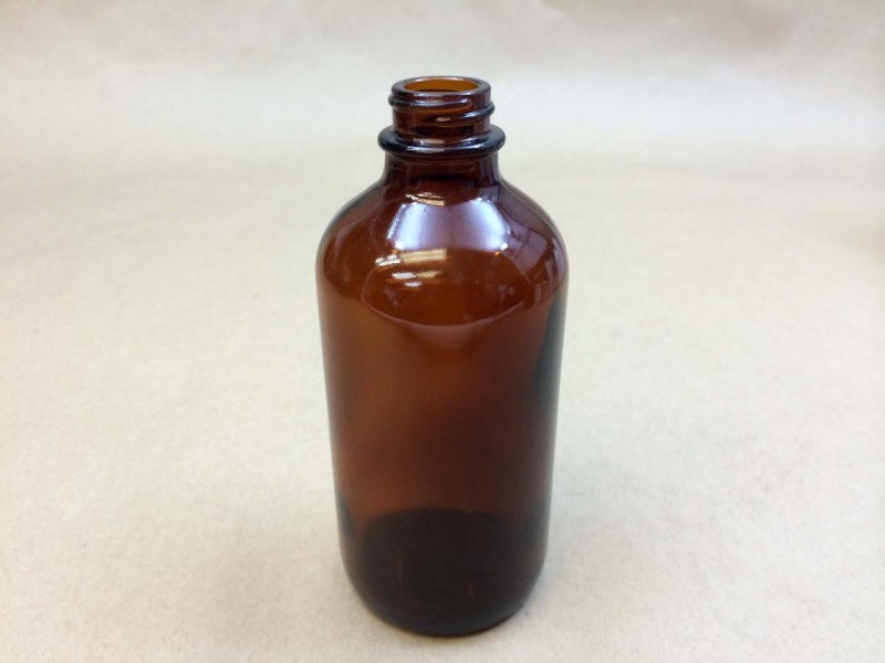 8 oz boston round amber glass bottle (OBA13060A96) | Yankee Containers ...