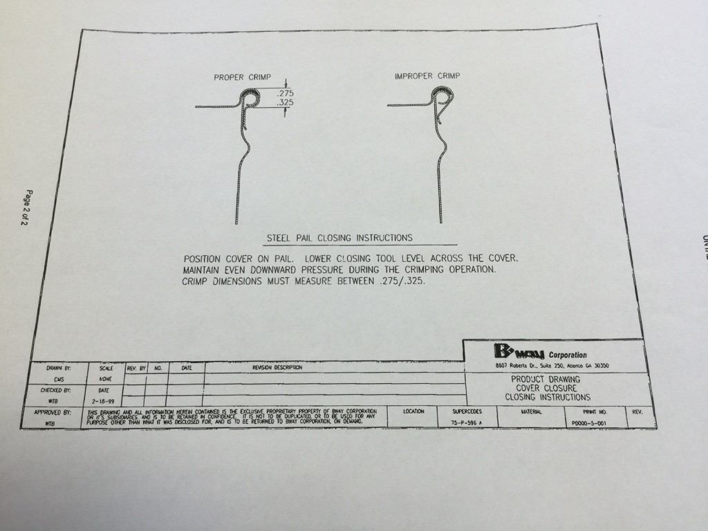 B’Way Closing Instructions for Open Head Steel Pails | Yankee ...