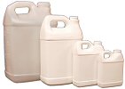 Plastic Jugs: rectangular plastic jugs in 16 oz. to 2.5 gallons